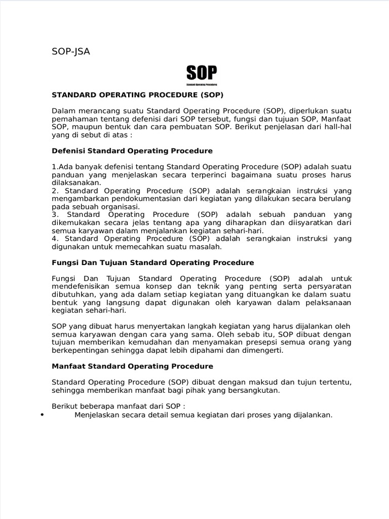 Sop-Jsa | PDF