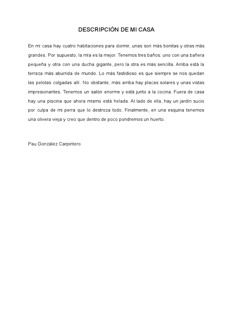 Descripción de Mi Casa PDF | PDF | Ciencia y matemáticas