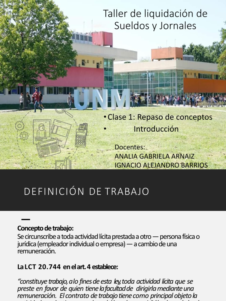 Taller de Liquidación Clase 1 - Repaso e Introduccion | PDF | Derecho laboral | Salario