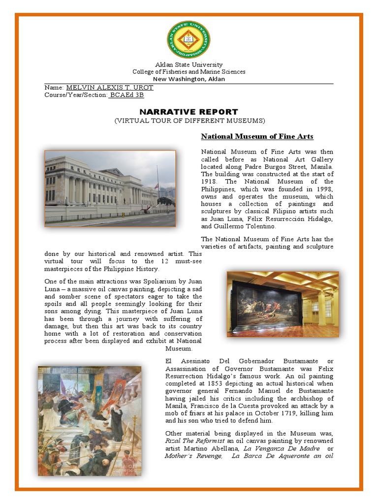 Narrative Report Virtual Tour | PDF | Art