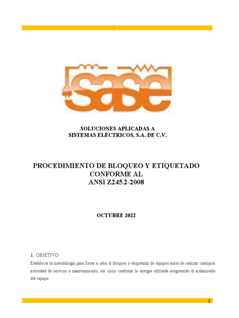 Procedimiento Loto Sase | PDF