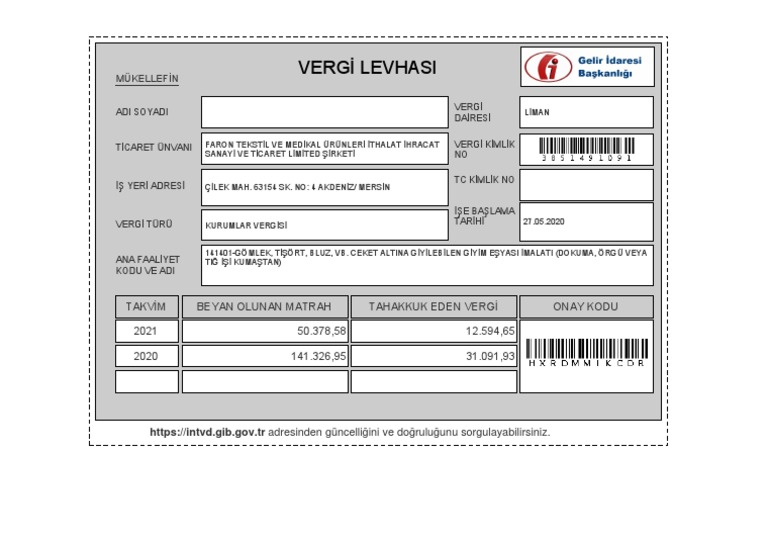 Vergi̇ Levhasi 2022 PDF | PDF