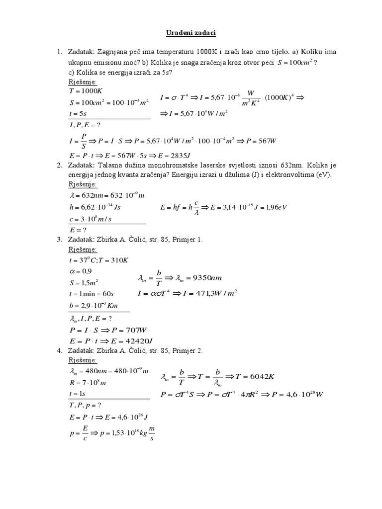 Zadaci Iz Fizike | PDF
