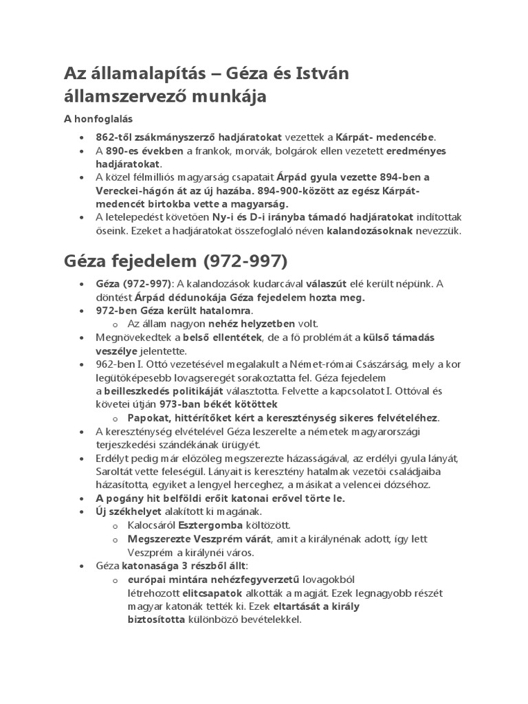 Államalapítás | PDF