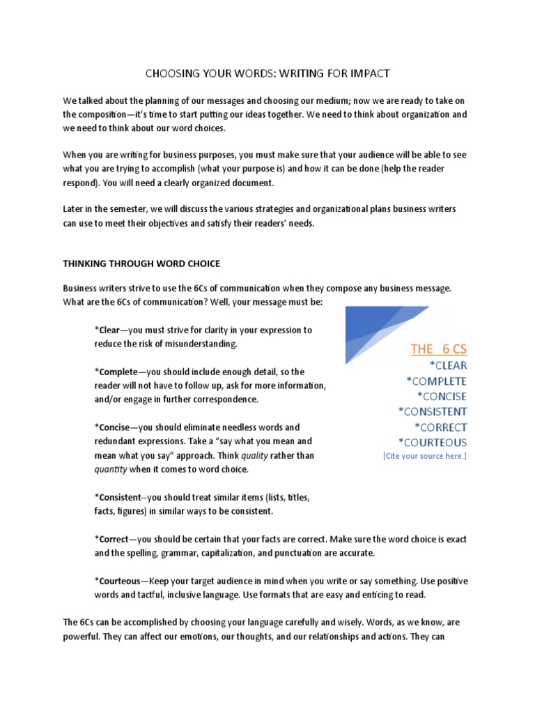 Choosing Your Words | PDF