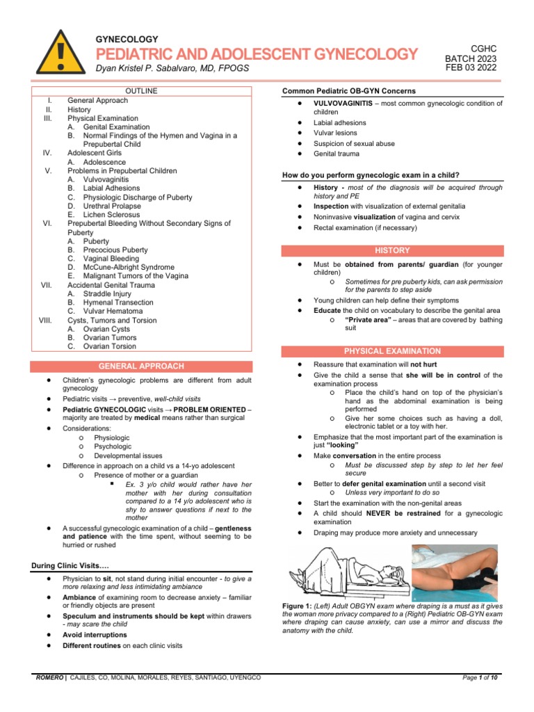 (GYNE-TRANS) 3.03A Pediatric and Adolescent Gynecology PDF | PDF | Ovarian Cancer | Vagina