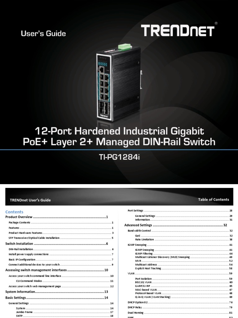 Trendnet TI-PG1284 Manual | PDF | Network Switch | Ip Address