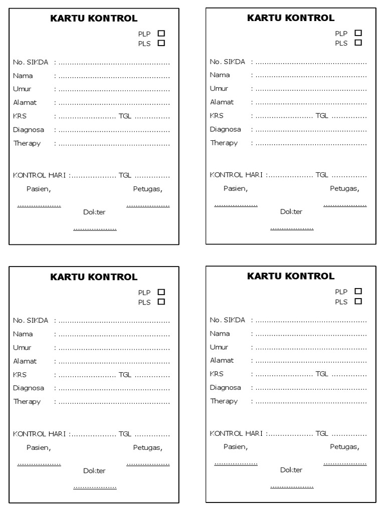 Kartu Kontrol | PDF