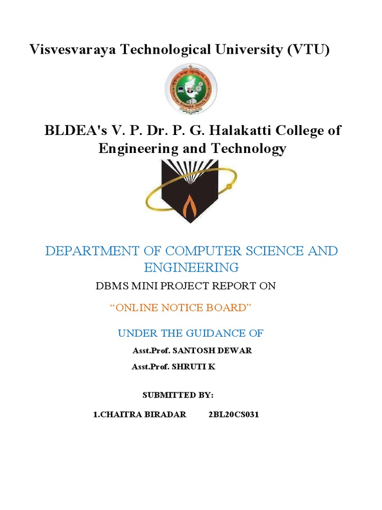 Online Notice Board DBMS Project Report | PDF | Software Development ...