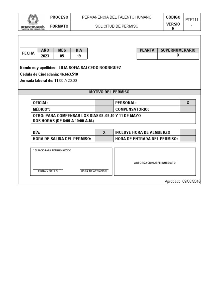 Instructivo Formato Permiso | PDF