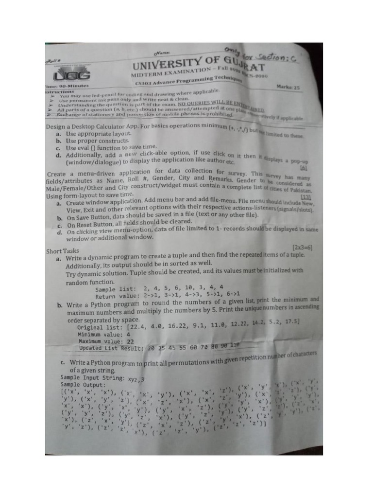 20021519-140 APT Midterm Solution PDF | PDF | Computer Science | Computing