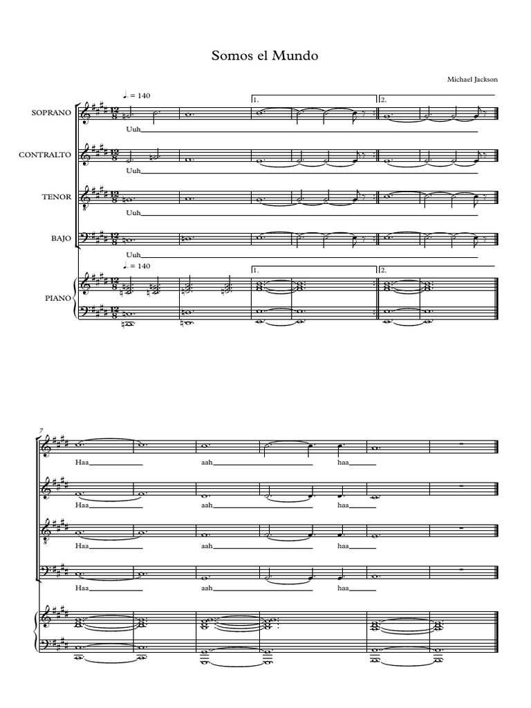 Somos El Mundo - Partitura | PDF