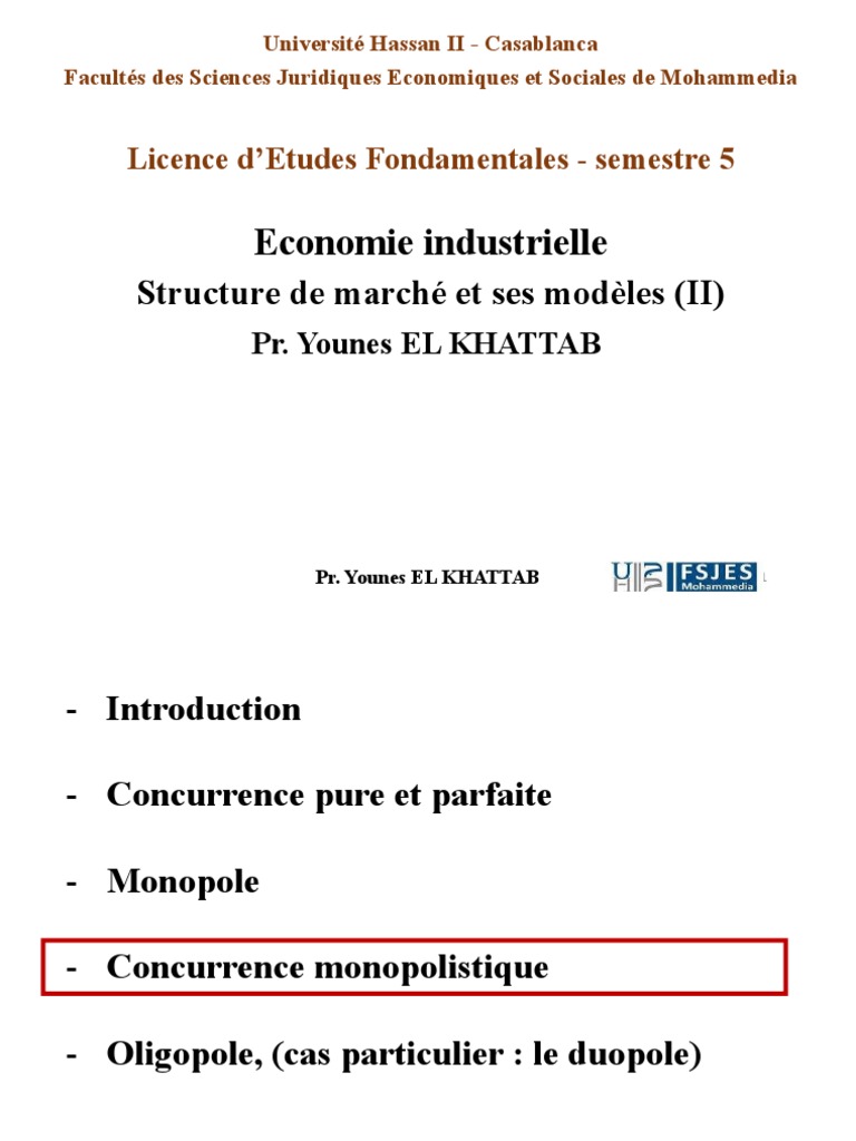 Économie industrielle : Concurrence monopolistique | PDF | Monopole ...