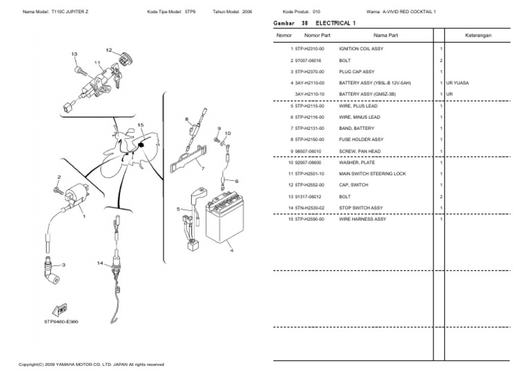 T110C Jupiter Z Electrical 1 | PDF | Manufactured Goods | Electric Power