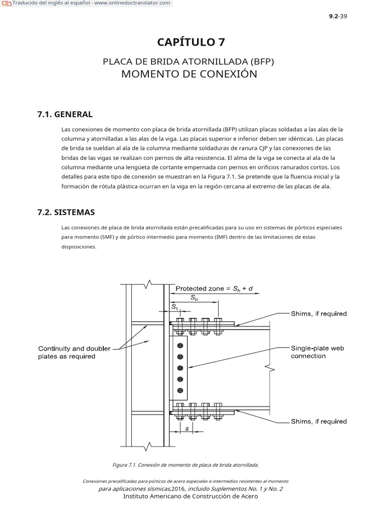 ANSI-AISC 358-20_C7SA_Español | PDF | Tornillo | Viga (Estructura)