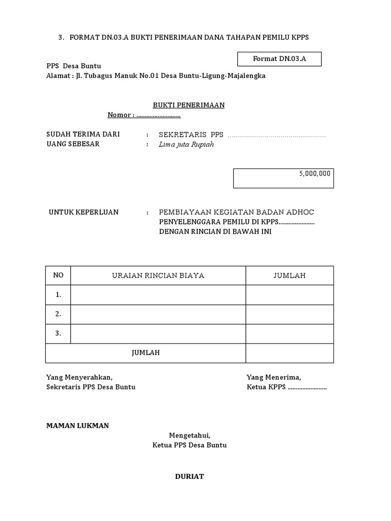 Daftar Normatif Pantarlih | PDF