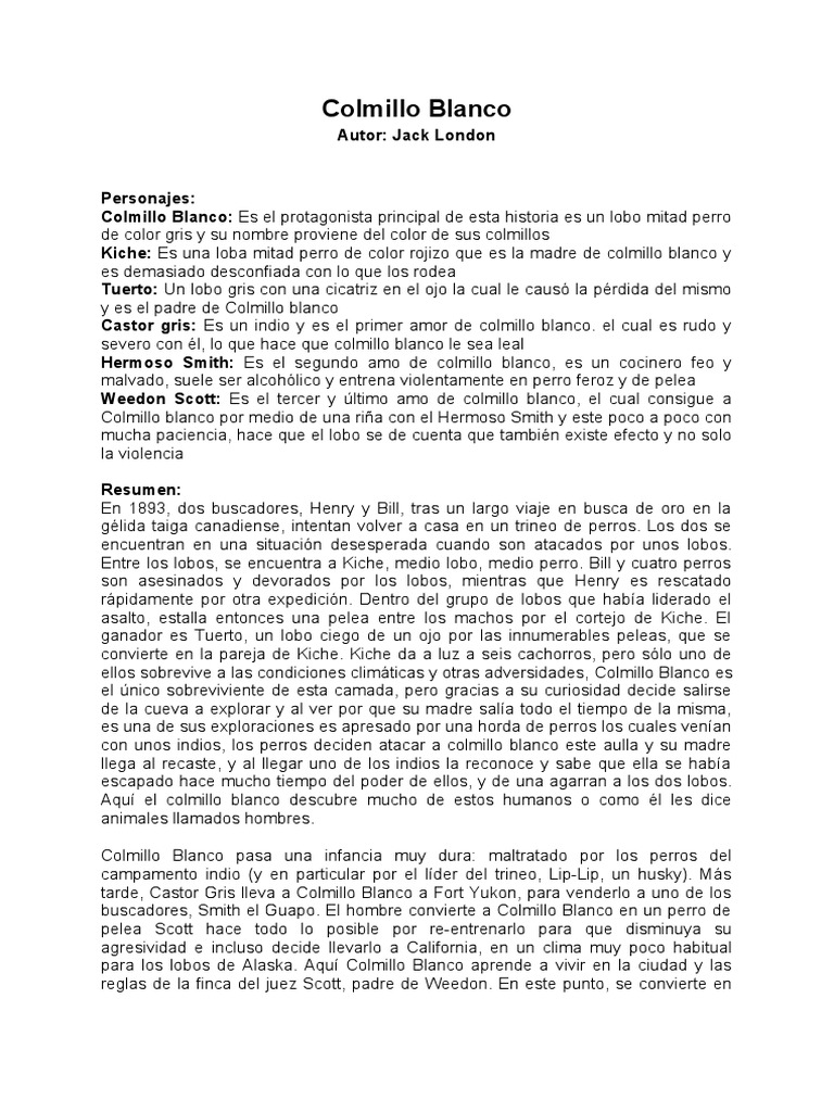 Colmillo Blanco | PDF | Colmillo Blanco