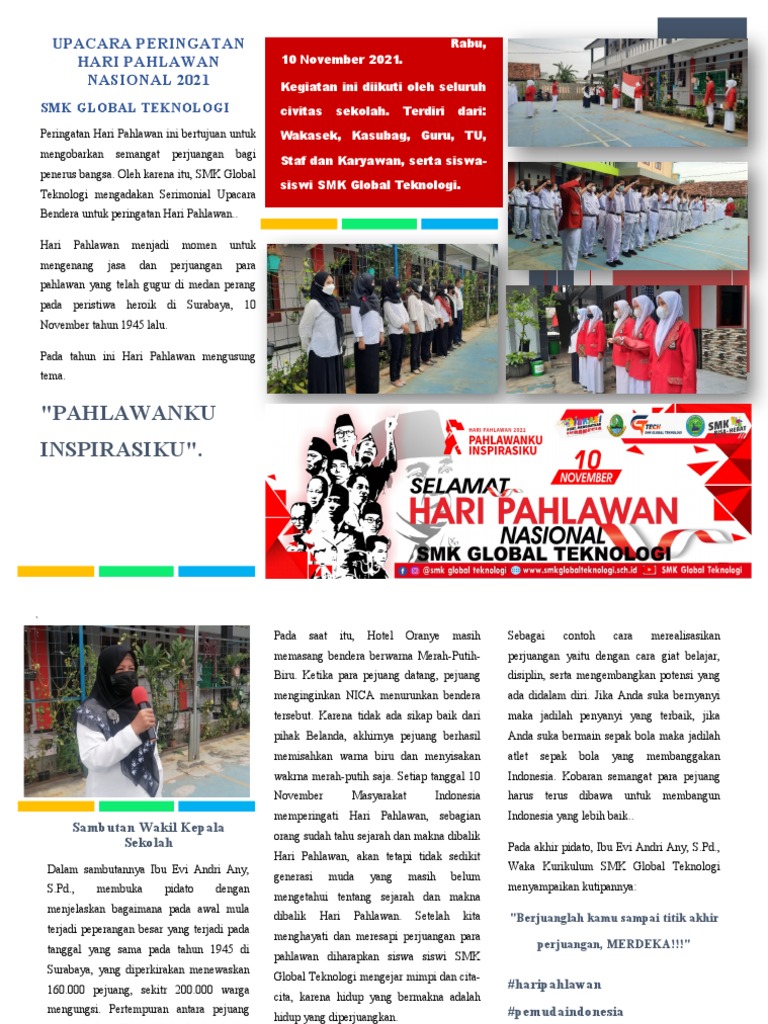 MEMPERINGATI HARI PAHLAWAN DI SMK GLOBAL TEKNOLOGI | PDF