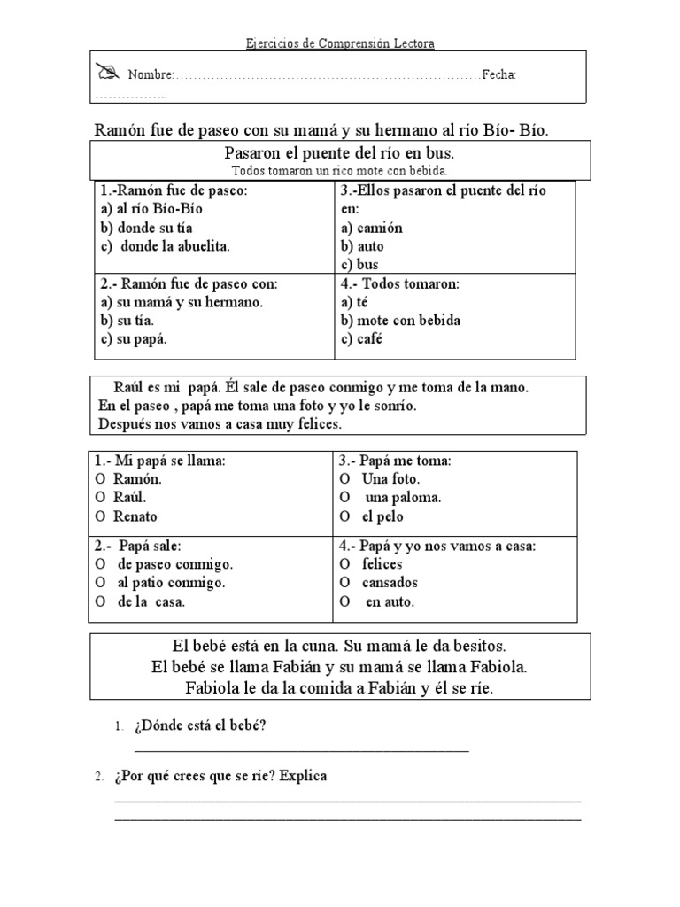 Comprensión Lectora Lecturas Breves | PDF