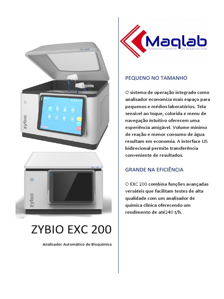 ZYbio Exc 200 MaqLab | PDF | Química | Ciências Físicas