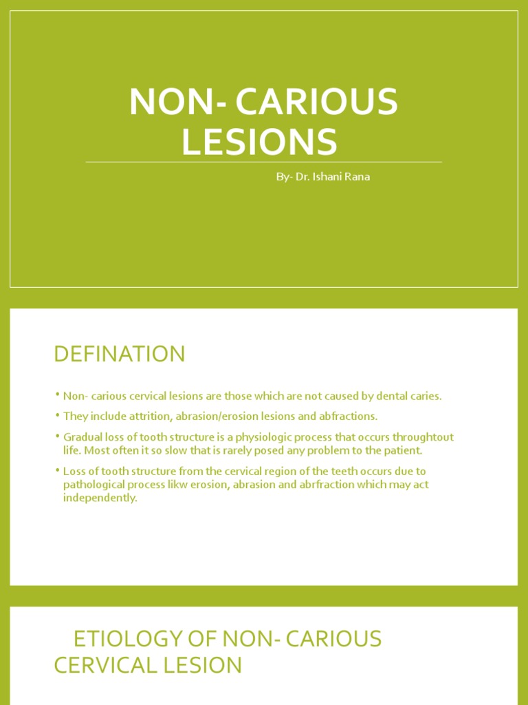 Understanding Non-Carious Lesions | PDF | Tooth Enamel | Human Tooth