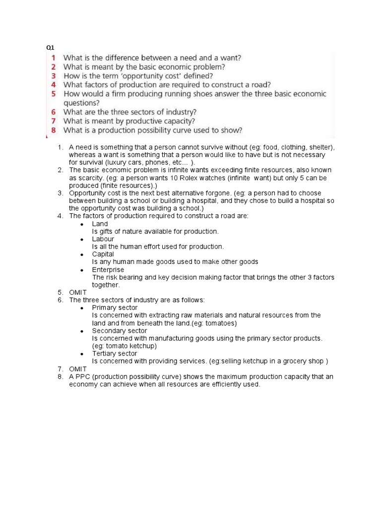 Progression test 2 economics revision paper | PDF | Demand ...