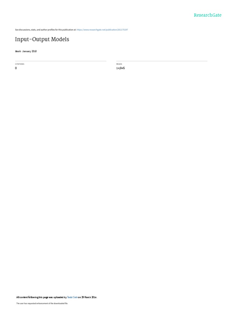 Input OutputModels | PDF | Input–Output Model | Sales Input OutputModels | PDF | Input–Output Model | Sales