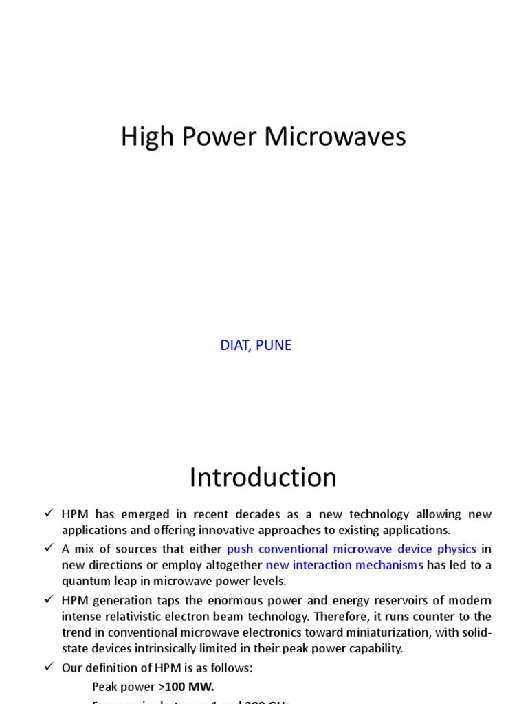 HPM Chapter1 PDF | Download Free PDF | Microwave | Antenna (Radio)