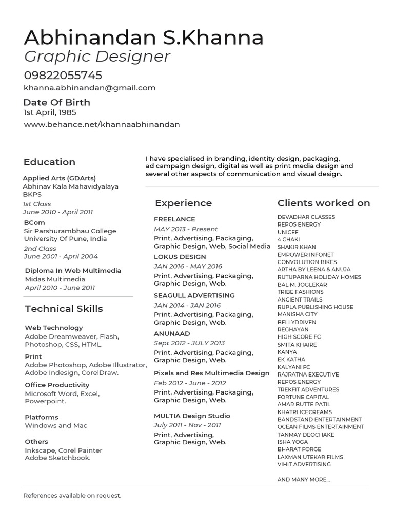 CV Abhinandan | PDF | Graphic Design | Graphics