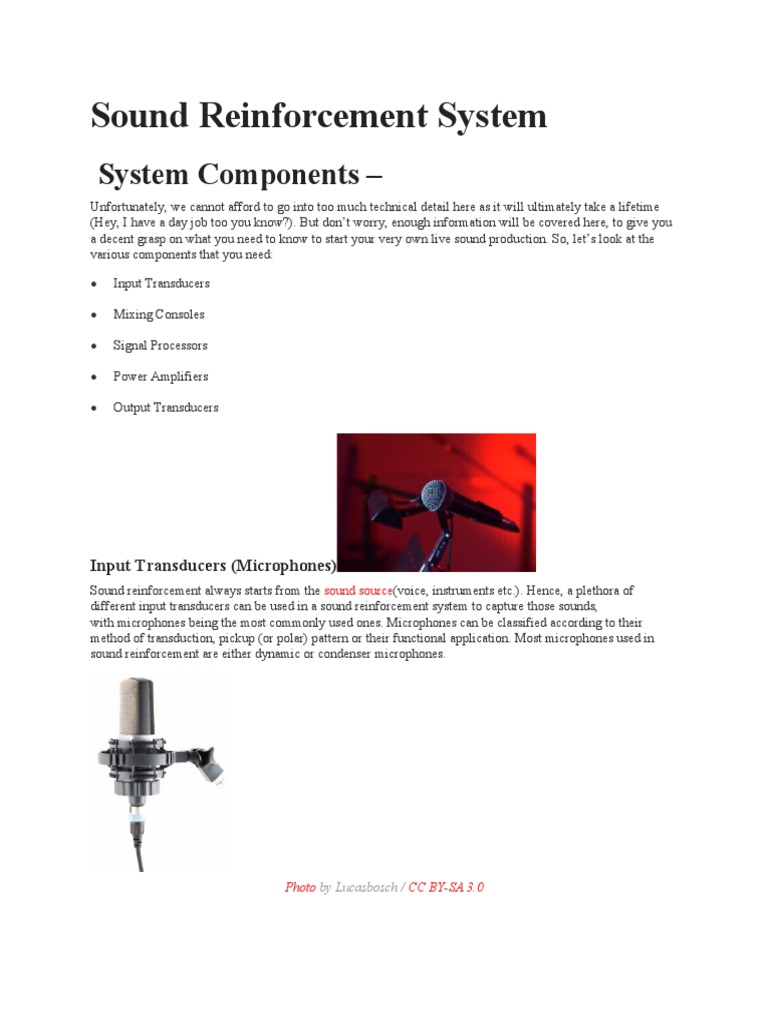 Sound Reinforcement System | PDF | Loudspeaker | Equalization (Audio)