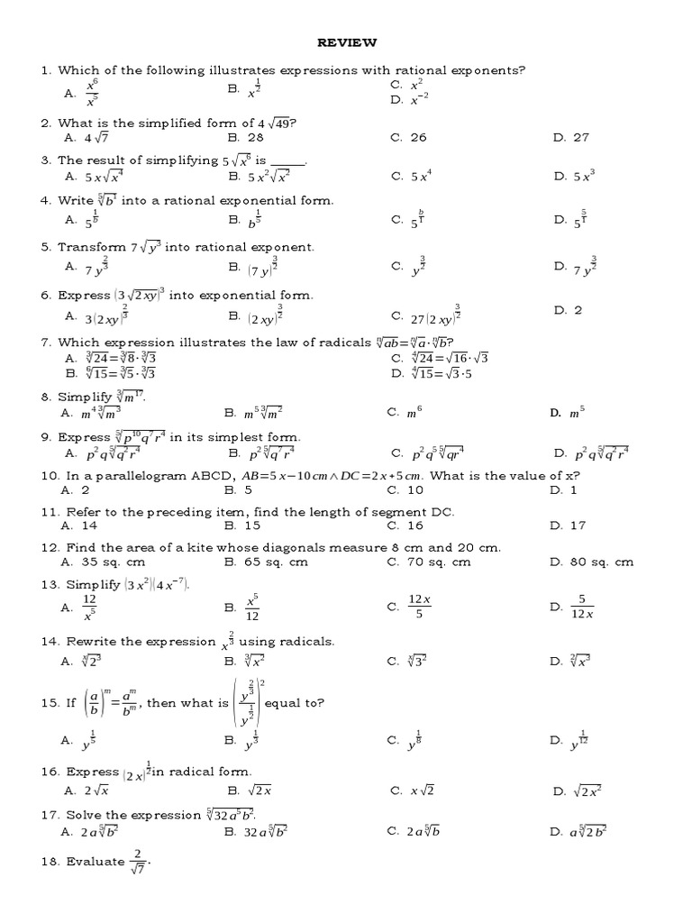 Math 8 | PDF | Mathematics | Elementary Mathematics