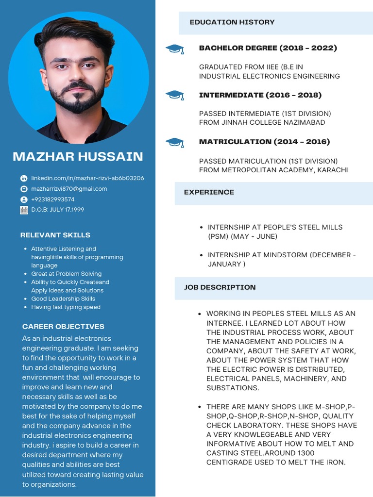 Mazhar Resume | PDF | Programmable Logic Controller | Engineering