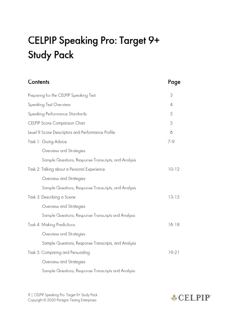 Microsoft Word - Speaking Pro Target 9+ Study Pack - Docx - Speaking ...
