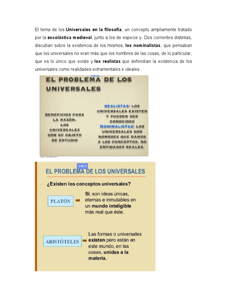 Universales | PDF | Realismo filosófico | Aristóteles