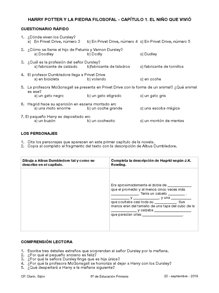 ACTIVIDADES CAP 01 El Niño Que Vivio PDF | PDF | Fantasía | Serie de ...