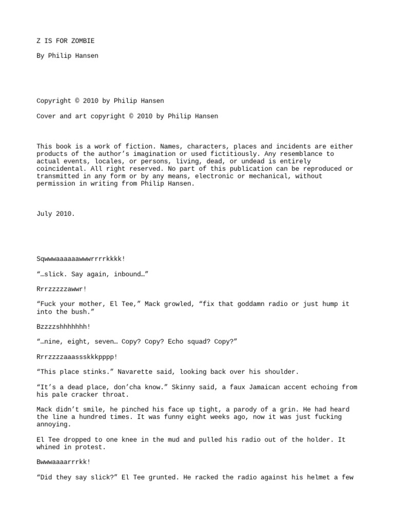 Z Is For Zombie - Philip Hansen | PDF