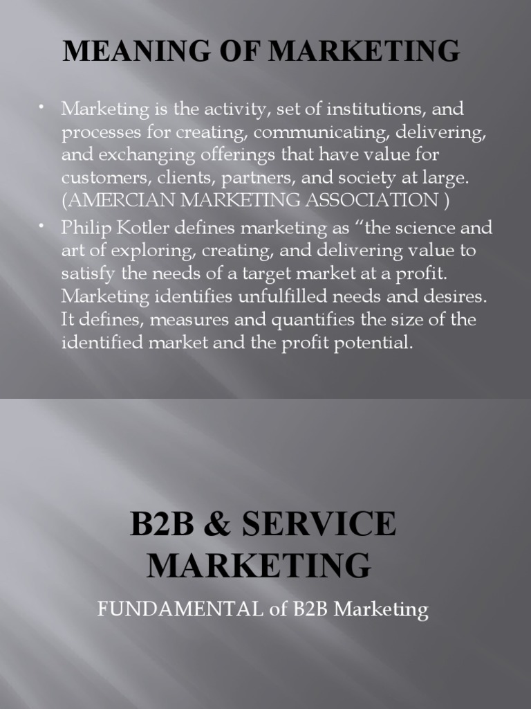 B2B & Service Marketing Unit 1 | PDF | Customer Relationship Management | Marketing