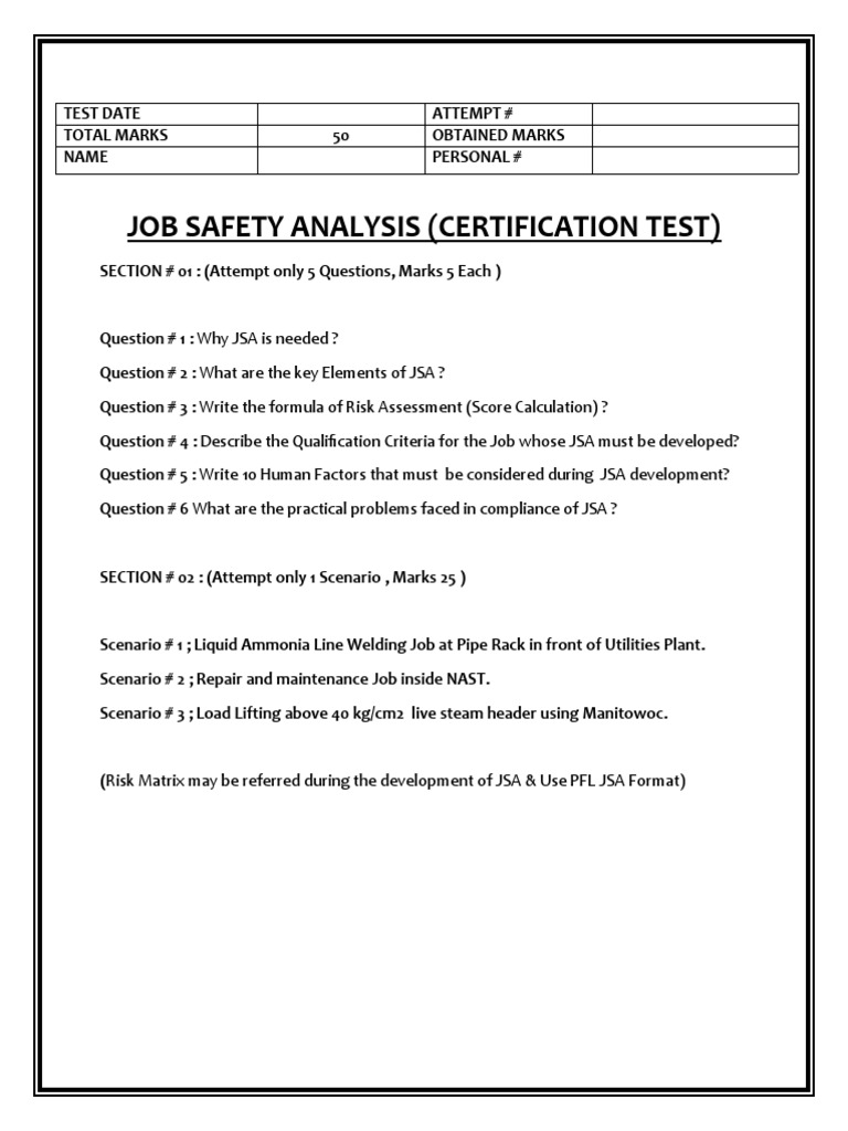 Jsa Skill Certification Test | PDF