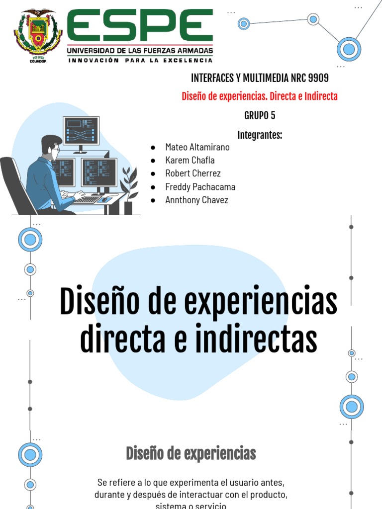 Grupo5 - UX Directa e Indirecta PDF | PDF | Experiencia | Diseño
