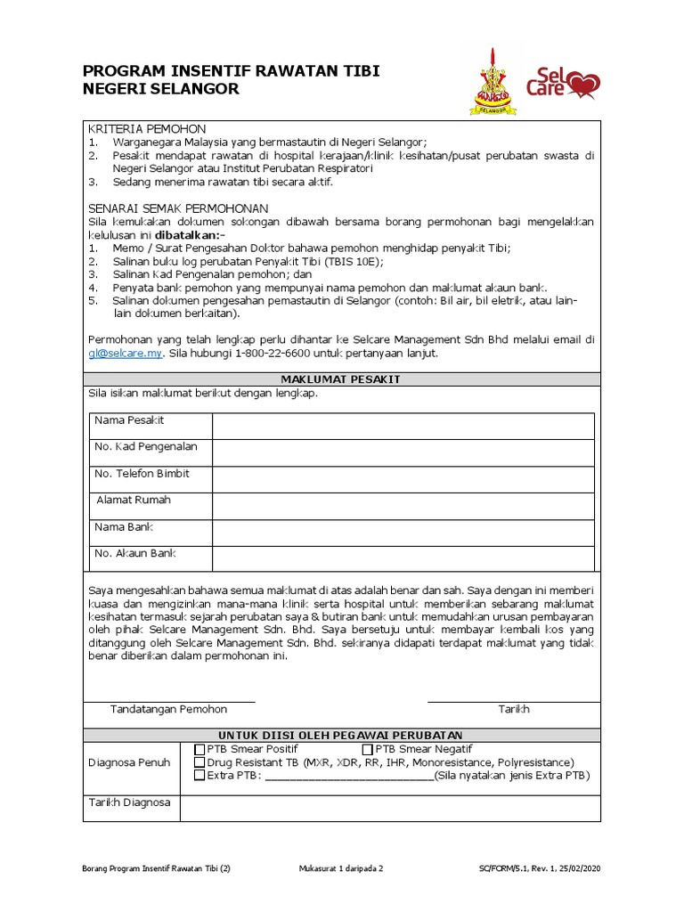 SELCARE - Borang Permohonan Program Insentif TB SUK.pdf | PDF