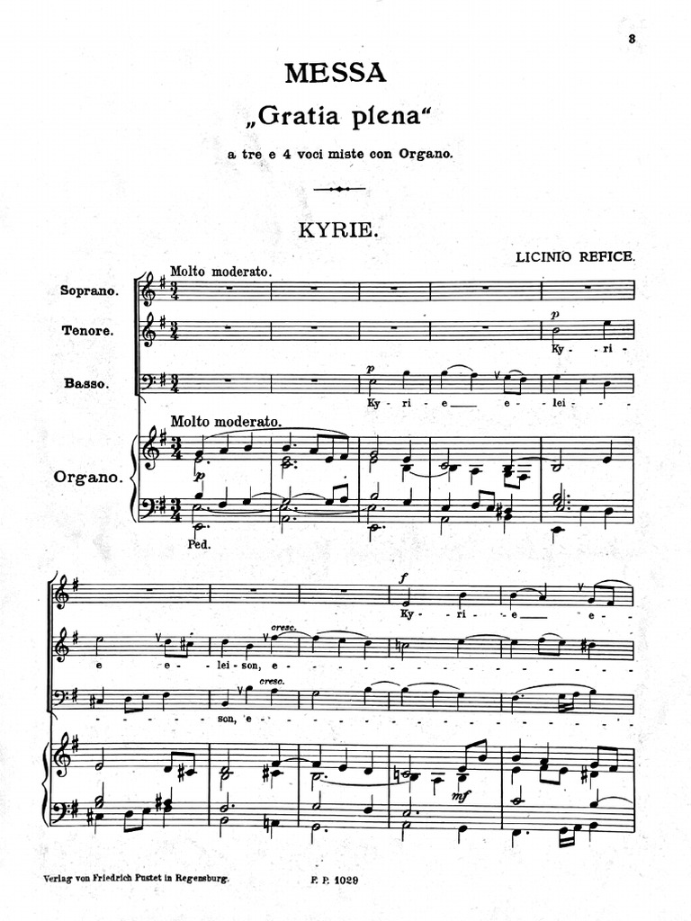 REFICE Missa Gratia Plena 1 | PDF