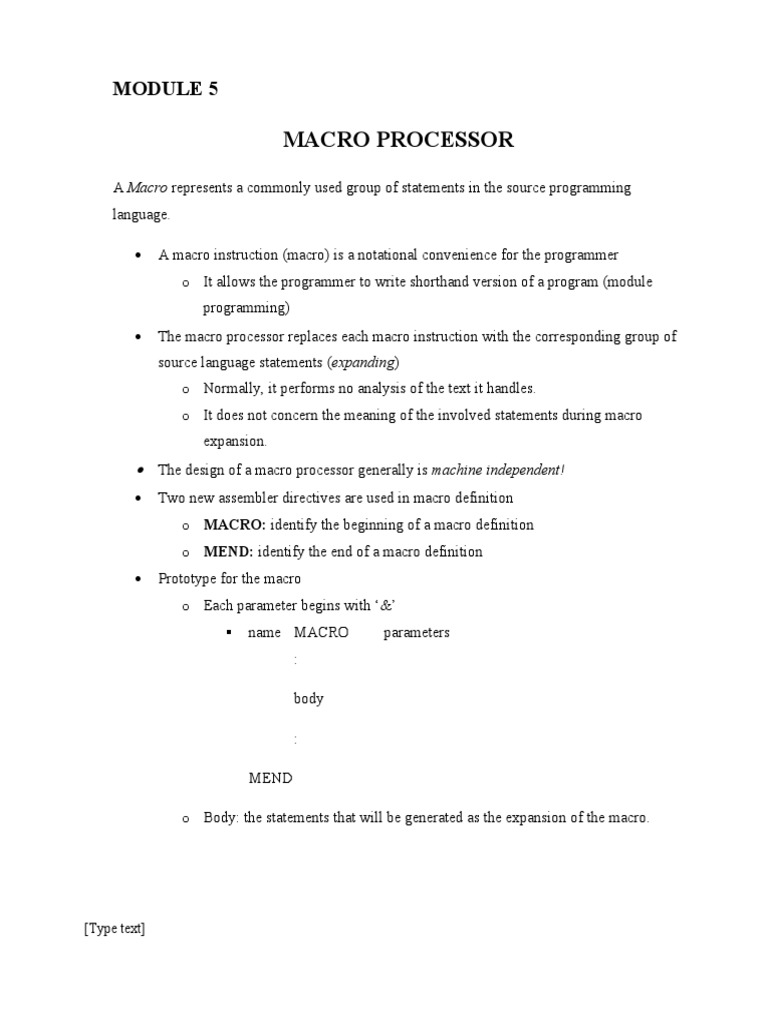 System Software Module | PDF | Macro (Computer Science) | Parameter (Computer Programming)