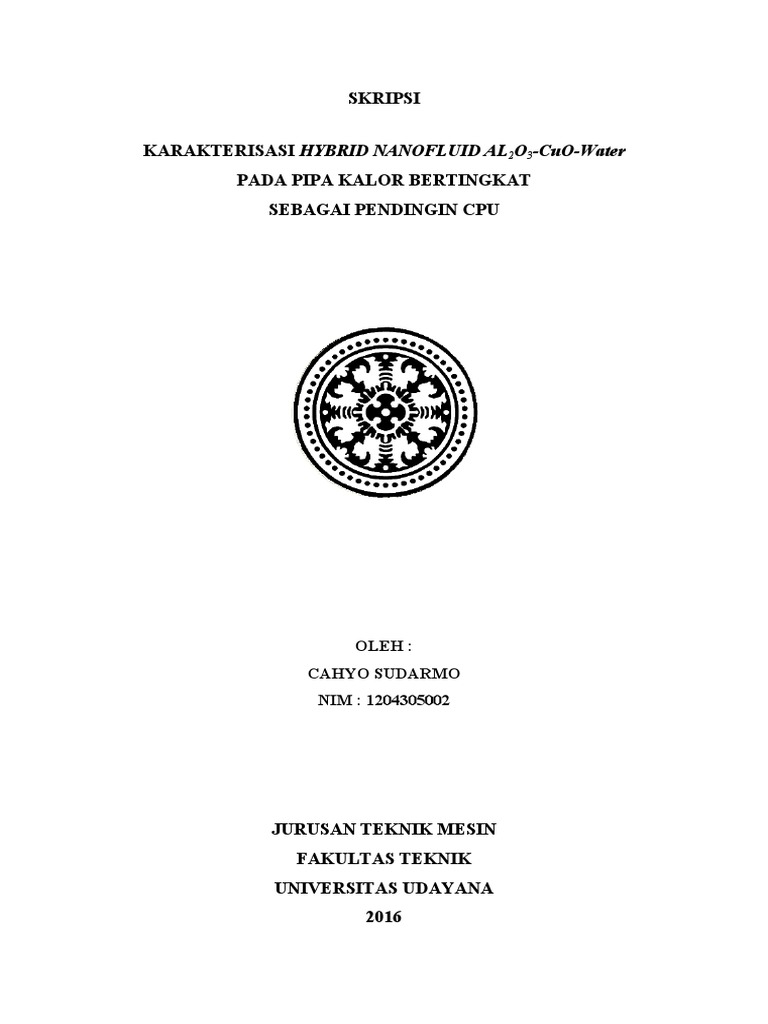 Cahyo - Hybrid Nanofluida - Skripsi PDF | PDF