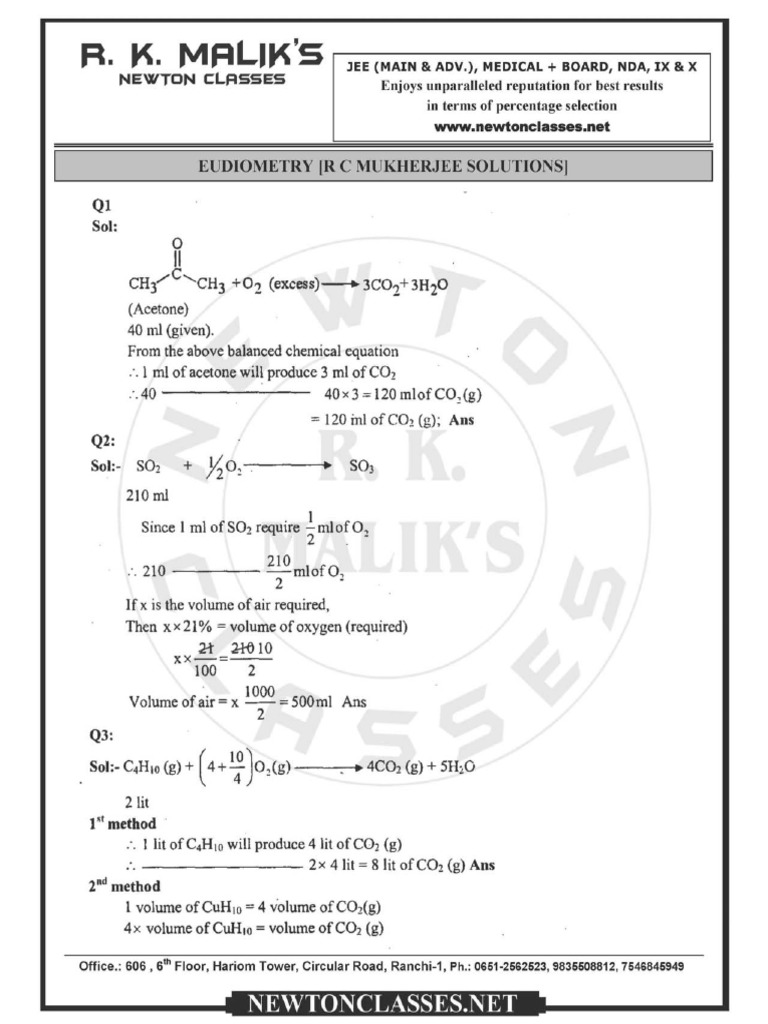 Chapter 3 - Eudiometry | PDF