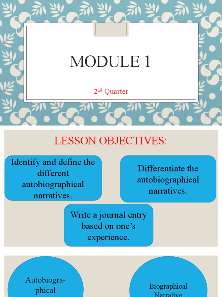 Module No. 1 | PDF | Autobiographies | Biography