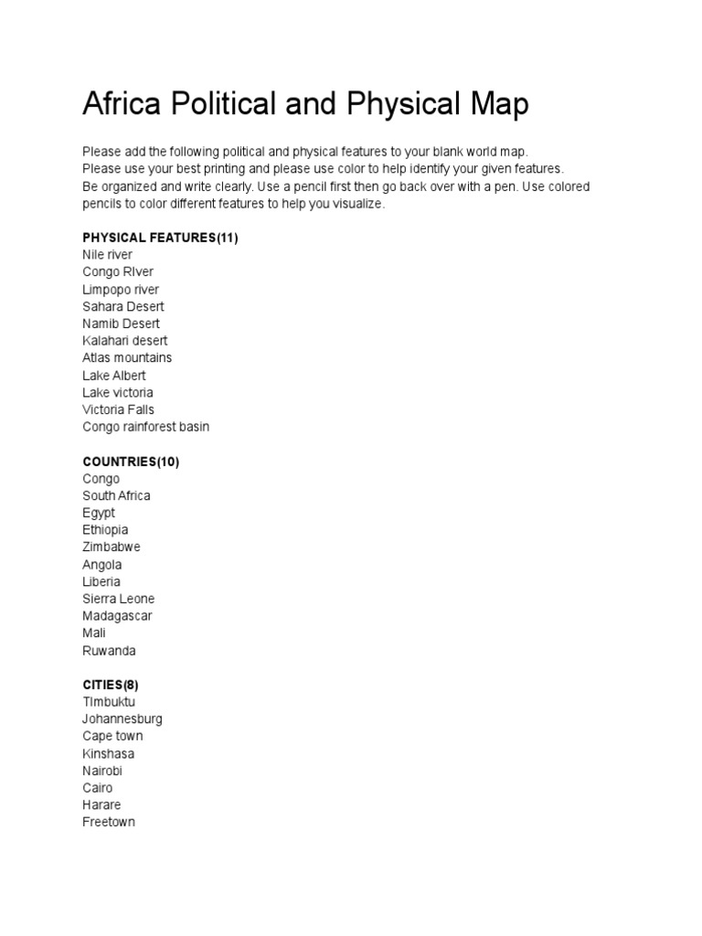 Africa Physical and Political Map Id's PDF | PDF