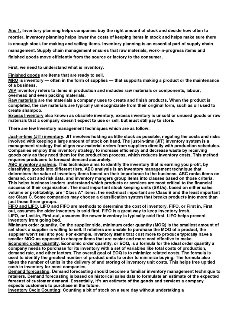 Operations Managmnet | PDF | Inventory | Lean Manufacturing