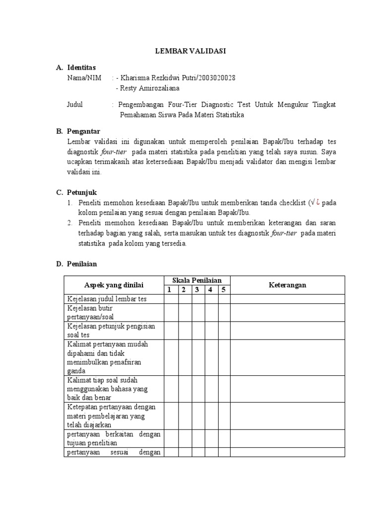Lembar Validasi | PDF