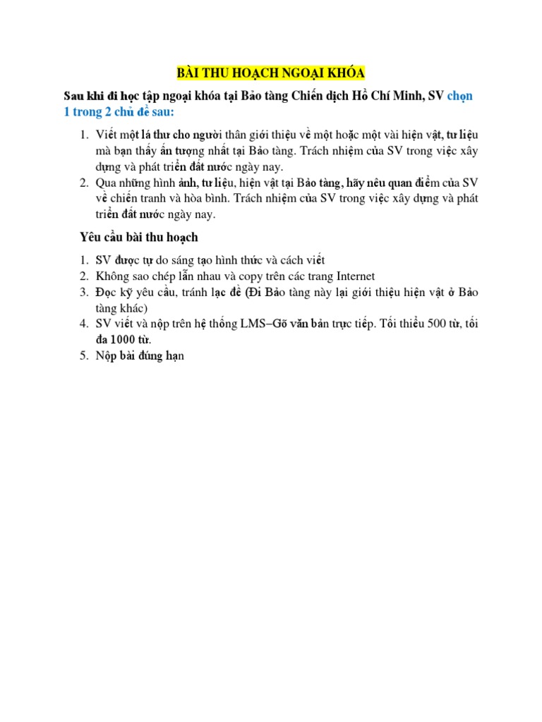 Bài Thu Ho CH Ngo I Khóa.k47.hkd2023 PDF | PDF