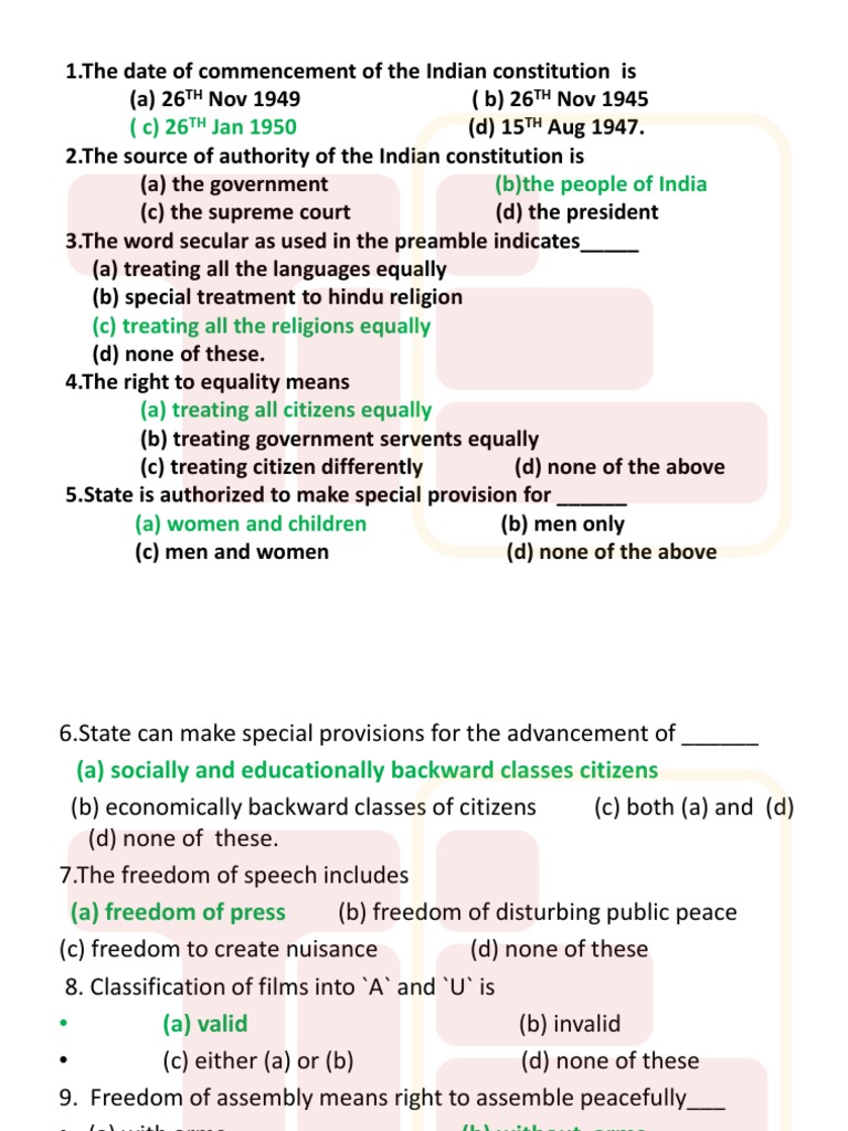 Cip-1st Year Solved Questions | PDF | State Of Emergency | Government